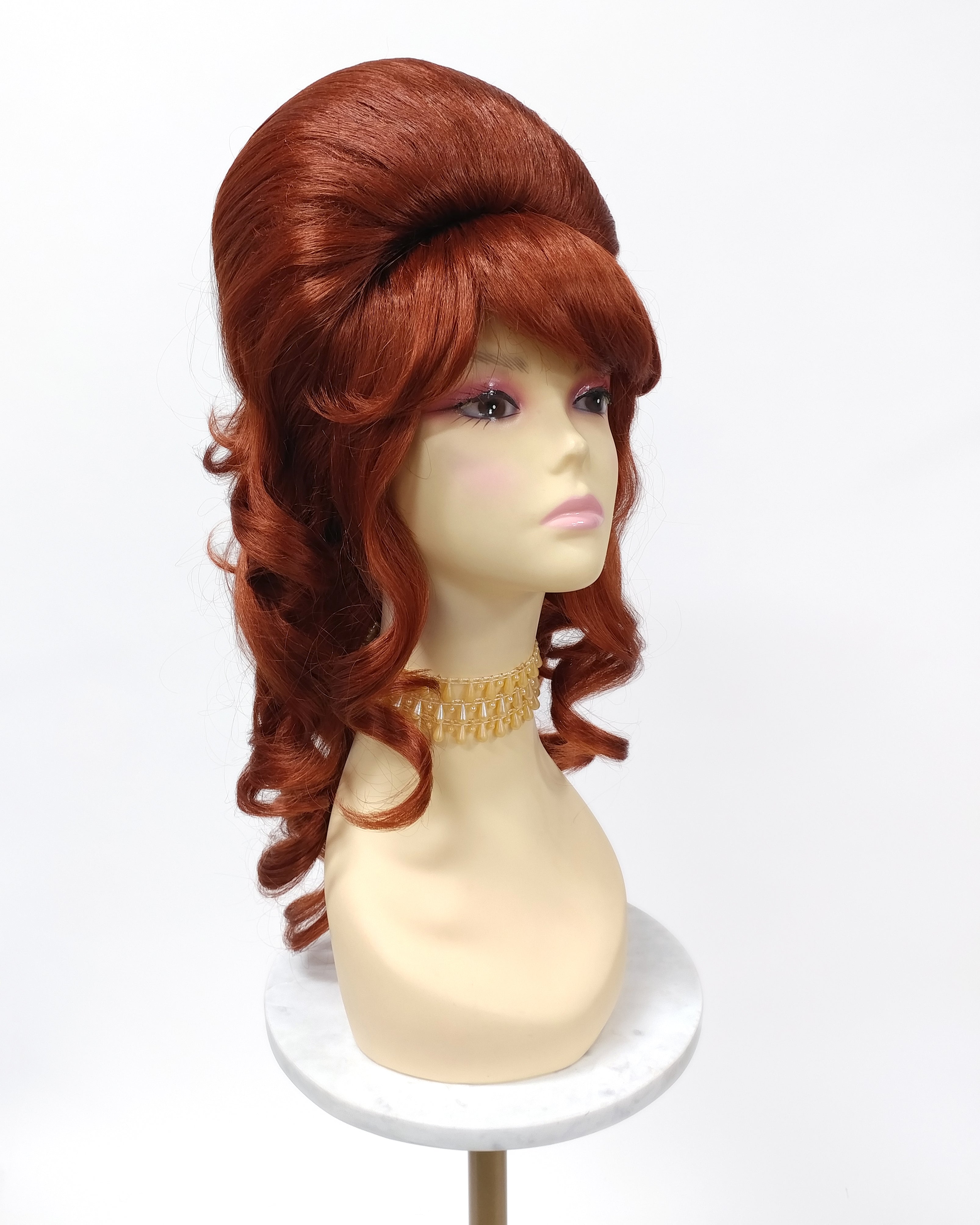 Auburn Red Wavy Beehive Wig [WvBeehive-130] – ParamountWigs